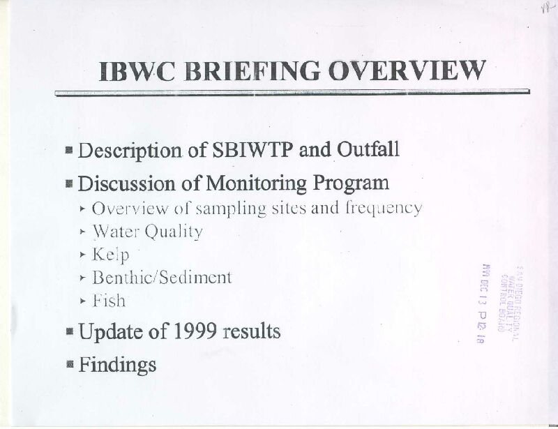 IWTP Presentation | San Diego Regional Water Quality Control Board